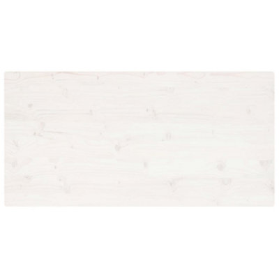 Berkfield Table Top White 100x50x2.5 cm Solid Wood Pine Rectangular