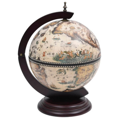 Berkfield Tabletop Globe Bar Wine Stand Eucalyptus Wood White
