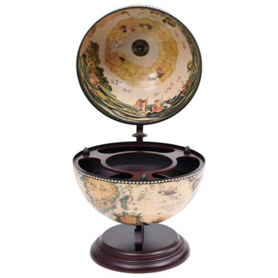 Berkfield Tabletop Globe Bar Wine Stand Eucalyptus Wood White