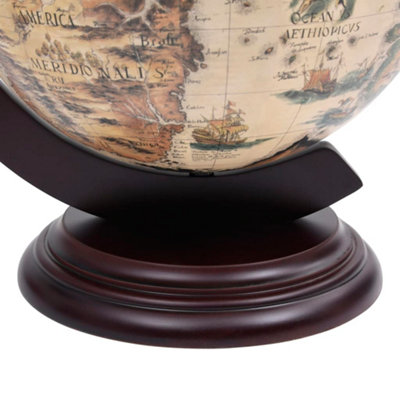 Berkfield Tabletop Globe Bar Wine Stand Eucalyptus Wood White