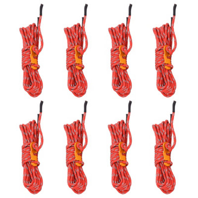 Berkfield Tent Guy Ropes with Spanners Reflective 8 pcs 4 m 4 mm