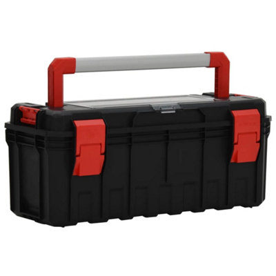 Berkfield Tool Box Black and Red 65x28x31.5 cm | DIY at B&Q