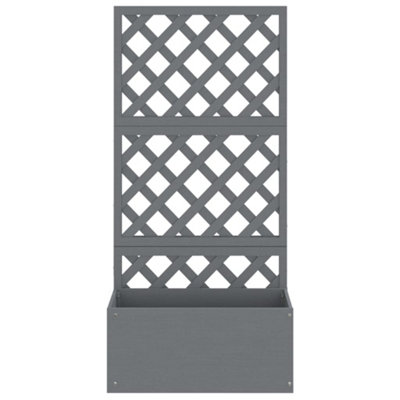 Berkfield Trellis Planters 2 pcs Grey 65x33x135 cm WPC