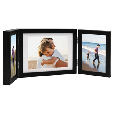 Berkfield Trifold Photo Frame Collage Black 22x15 cm+2x | DIY at B&Q
