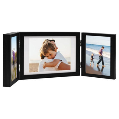 Berkfield Trifold Photo Frame Collage Black 28x18 cm+2x | DIY at B&Q