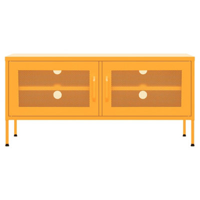 Berkfield TV Cabinet Mustard Yellow 105x35x50 cm Steel
