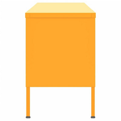 Berkfield TV Cabinet Mustard Yellow 105x35x50 cm Steel