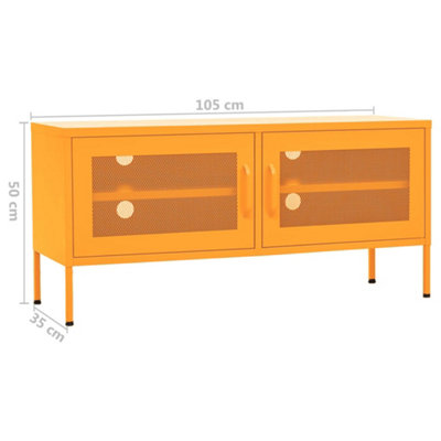 Berkfield TV Cabinet Mustard Yellow 105x35x50 cm Steel