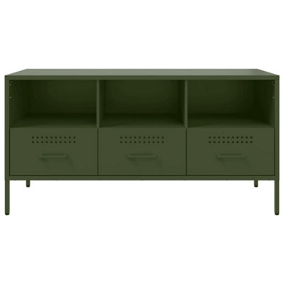 Berkfield TV Cabinet Olive Green 100.5x39x50.5 cm Steel