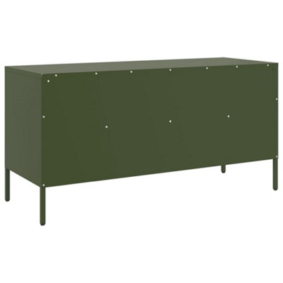 Berkfield TV Cabinet Olive Green 100.5x39x50.5 cm Steel