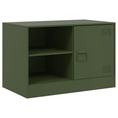Berkfield TV Cabinet Olive Green 67x39x44 cm Steel