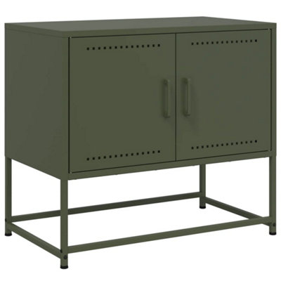 Berkfield TV Cabinet Olive Green 68.5x39x60.5 cm Steel