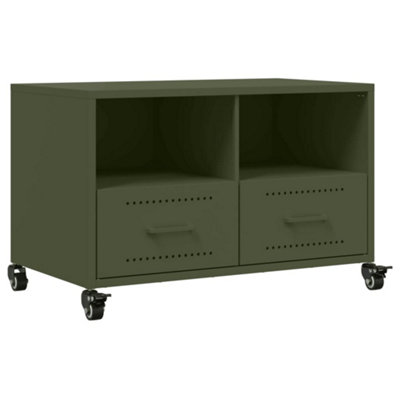 Berkfield TV Cabinet Olive Green 68x39x43.5 cm Steel