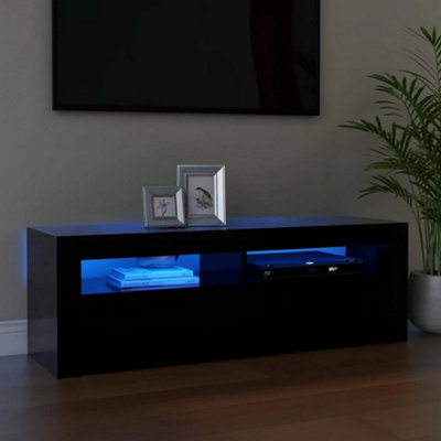 Berkfield TV Cabinet with LED Lights Black 120x35x40 cm