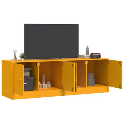 Berkfield TV Cabinets 2 pcs Mustard Yellow 67x39x44 cm Steel