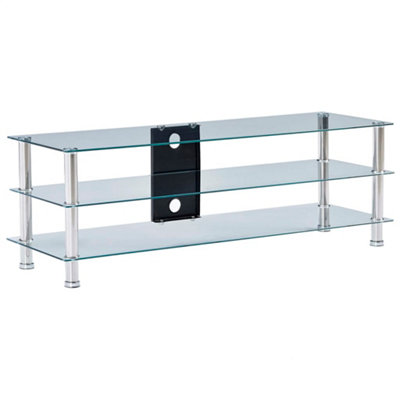 Berkfield TV Stand Transparent 120x40x40 cm Tempered Glass