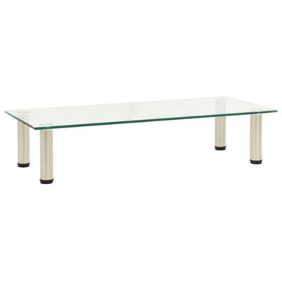 Berkfield TV Stand Transparent 80x35x17 cm Tempered Glass