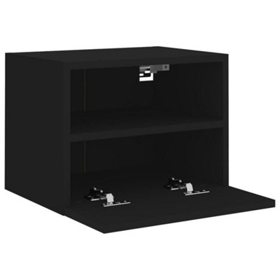 Berkfield TV Wall Cabinets 2 pcs Black 40x30x30 cm Engineered Wood
