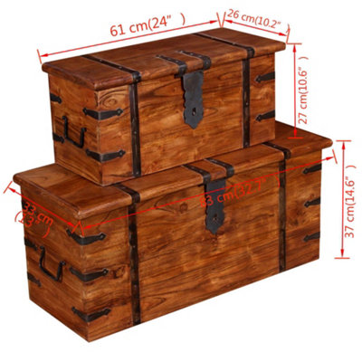 Berkfield Two Piece Storage Chest Set Solid Wood