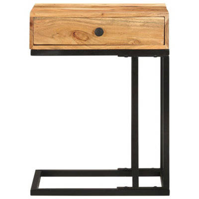 Berkfield U-Shaped Side Table 45x30x61cm Solid Acacia Wood