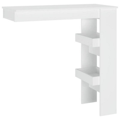 Berkfield Wall Bar Table White 102x45x103.5 cm Engineered Wood