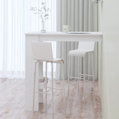 Berkfield Wall Bar Table White 102x45x103.5 cm Engineered Wood