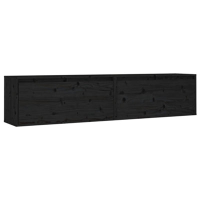 Berkfield Wall Cabinets 2 pcs Black 80x30x35 cm Solid Wood Pine | DIY ...