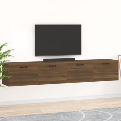 Berkfield Wall Cabinets 2 pcs Brown Oak 100x36.5x35 cm Engineered Wood ...