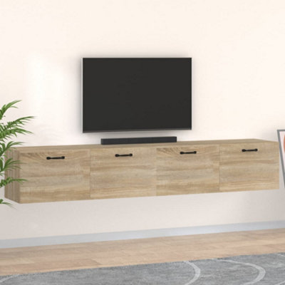 Berkfield Wall Cabinets 2 pcs Sonoma Oak 100x36.5x35 cm Engineered Wood ...