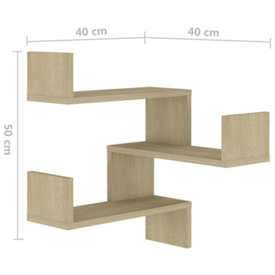 Berkfield Wall Corner Shelf Sonoma Oak 40x40x50 cm Engineered Wood