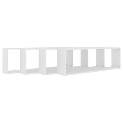Berkfield Wall Cube Shelf 4 pcs White 100x15x30 cm Engineered Wood