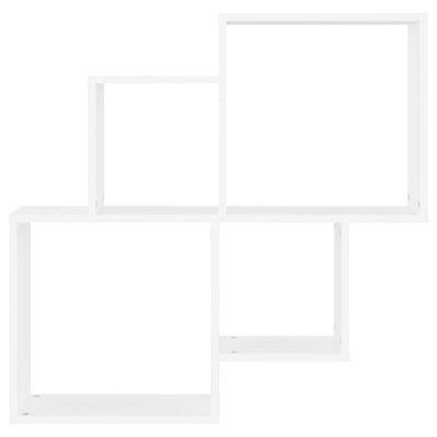 Berkfield Wall Cube Shelf White 80x15x78.5 cm Engineered Wood