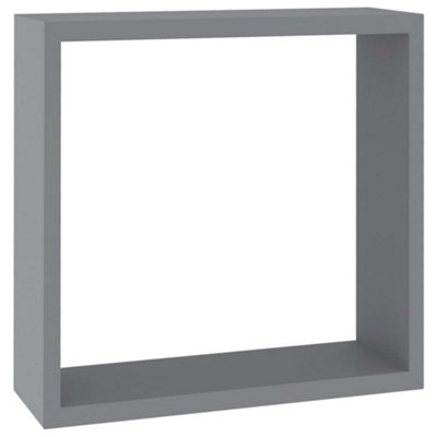Berkfield Wall Cube Shelves 3 pcs Grey MDF