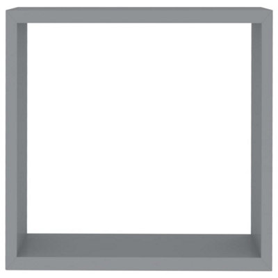 Berkfield Wall Cube Shelves 3 pcs Grey MDF
