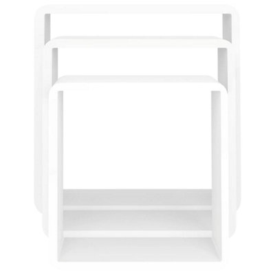 Berkfield Wall Cube Shelves 3 pcs White MDF