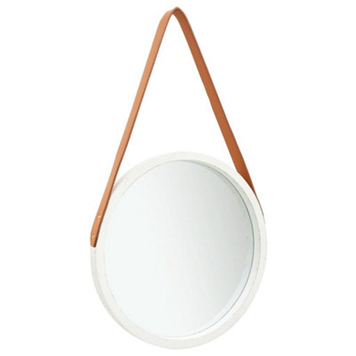 Berkfield Wall Mirror with Strap 40 cm White