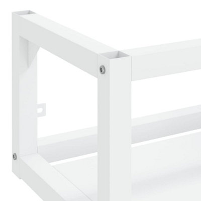 Berkfield Wall-mounted Bathroom Washbasin Frame White 59x38x31 cm Iron