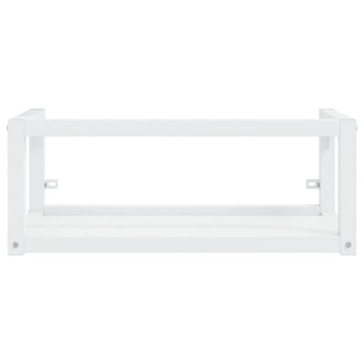 Berkfield Wall-mounted Bathroom Washbasin Frame White 79x38x31 cm Iron
