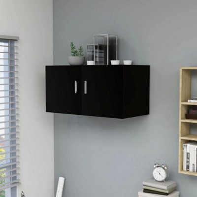 Berkfield Wall Mounted Cabinet Black 80x39x40 cm Engineered Wood | DIY ...