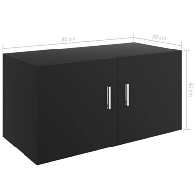 Berkfield Wall Mounted Cabinet Black 80x39x40 cm Engineered Wood