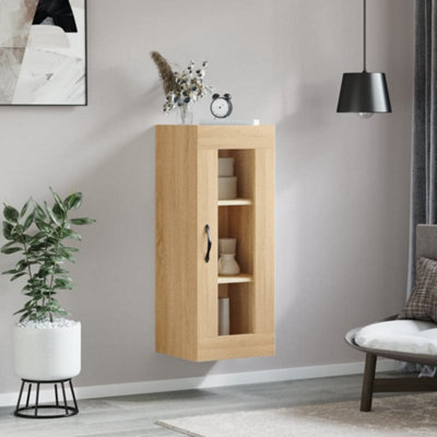 Berkfield Wall Mounted Cabinet Sonoma Oak 34.5x34x90 cm | DIY at B&Q