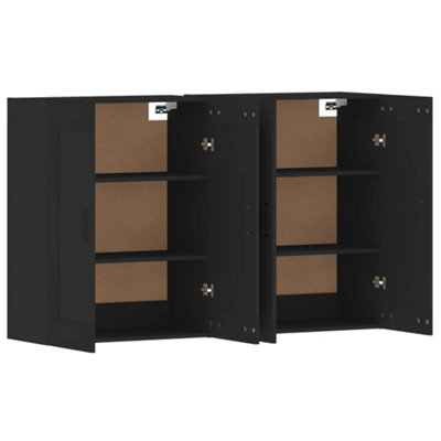 Berkfield Wall Mounted Cabinets 2 pcs Black Engineered Wood
