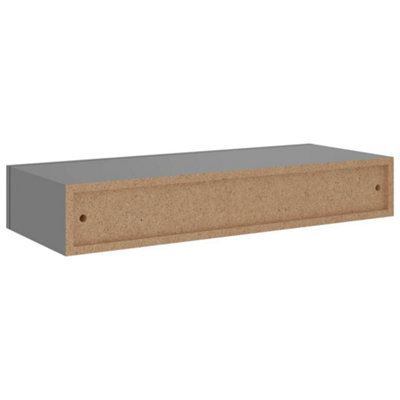 Berkfield Wall-mounted Drawer Shelf Grey 60x23.5x10cm MDF