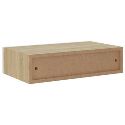 Berkfield Wall-mounted Drawer Shelf Oak and White 40x23.5x10cm MDF