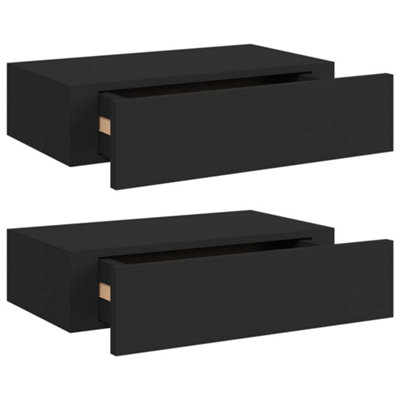 Berkfield Wall-mounted Drawer Shelves 2 pcs Black 40x23.5x10cm MDF