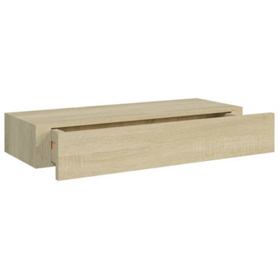 Berkfield Wall-mounted Drawer Shelves 2 pcs Oak 60x23.5x10cm MDF