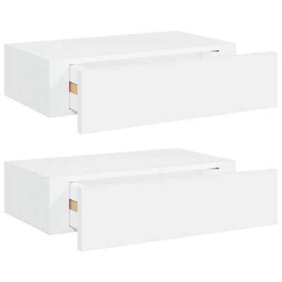 Berkfield Wall-mounted Drawer Shelves 2 pcs White 40x23.5x10 cm MDF