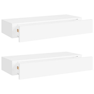 Berkfield Wall-mounted Drawer Shelves 2 pcs White 60x23.5x10cm MDF