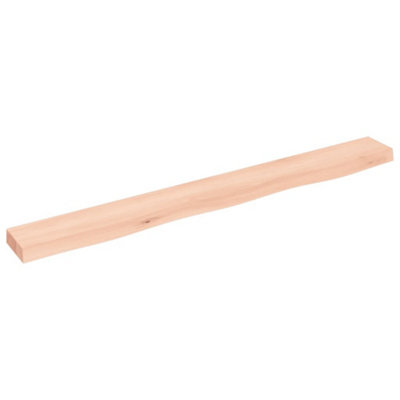 Berkfield Wall Shelf 100x10x4 cm Untreated Solid Wood Oak