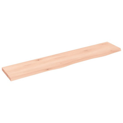 Berkfield Wall Shelf 100x20x2 cm Untreated Solid Wood Oak